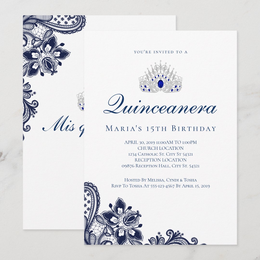 Elegant Blue Quinceanera Invitations | Zazzle