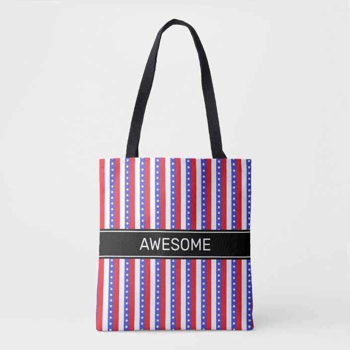 Elegant Blue Red White Vertical Stripes Tote Bag | Zazzle.com