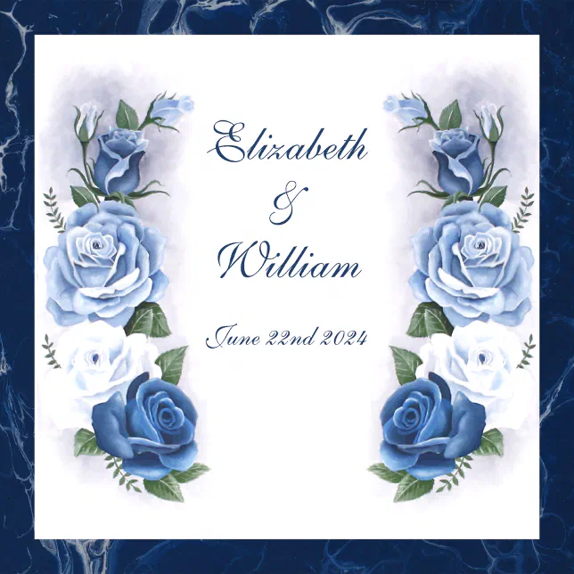 Elegant Blue Regency Cameo Roses Floor Decals | Zazzle