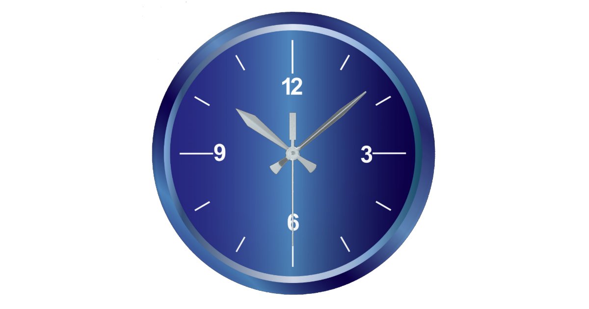 Elegant blue round wall clock | Zazzle.com