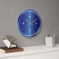 Elegant blue round wall clock | Zazzle