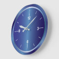 Elegant blue round wall clock | Zazzle