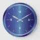 Elegant blue round wall clock | Zazzle