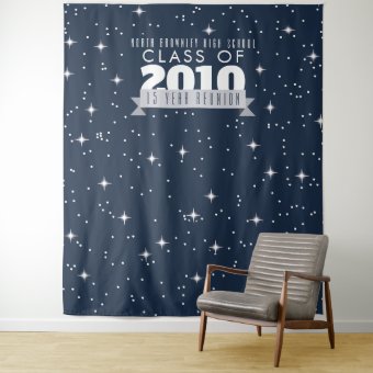 Elegant, blue School Reunion Photobooth backdrop | Zazzle