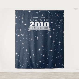 Elegant, blue School Reunion Photobooth backdrop | Zazzle