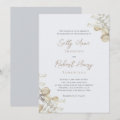 Elegant Blue Script Greenery Wedding Invitation | Zazzle