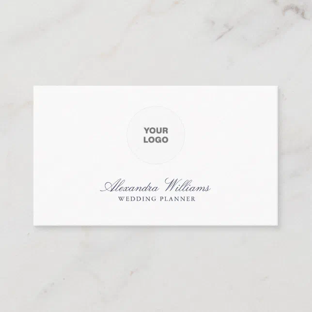 Elegant Blue Script Modern Professional Logo Business Card | Zazzle