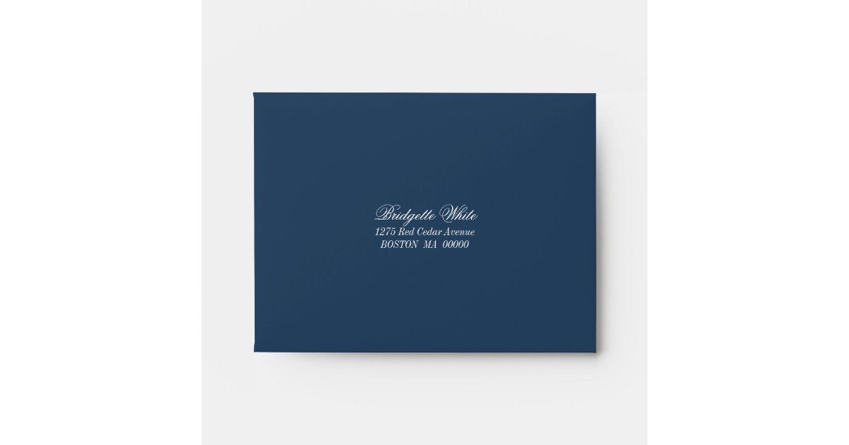 Elegant Blue Self Addressed Envelope | Zazzle