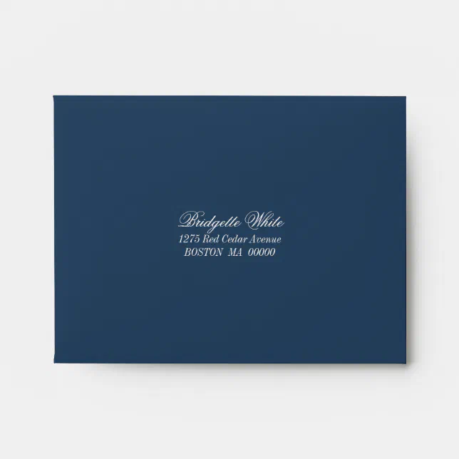 Elegant Blue Self Addressed Envelope | Zazzle