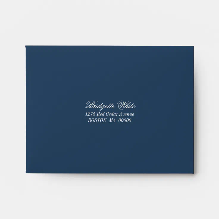 Elegant Blue Self Addressed Envelope | Zazzle