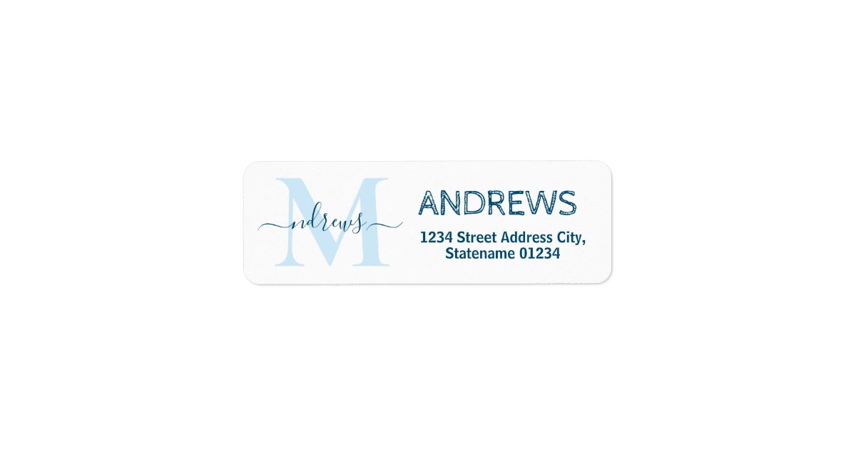 Elegant Blue Signature Address Labels | Zazzle