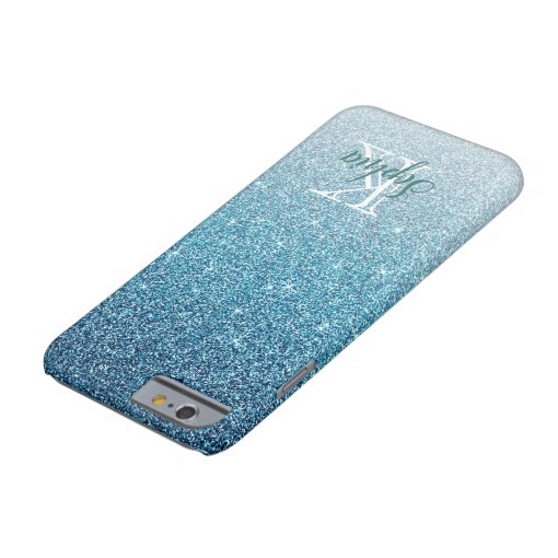 Elegant Blue Sparkle Glitter Monogram Name Case-Mate iPhone Case | Zazzle