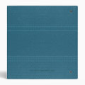 Elegant Blue Stitched Leather Texture 3 Ring Binder | Zazzle