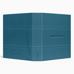 Elegant Blue Stitched Leather Texture 3 Ring Binder | Zazzle