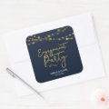 Elegant Blue Strings of Lights Engagement Party Square Sticker | Zazzle