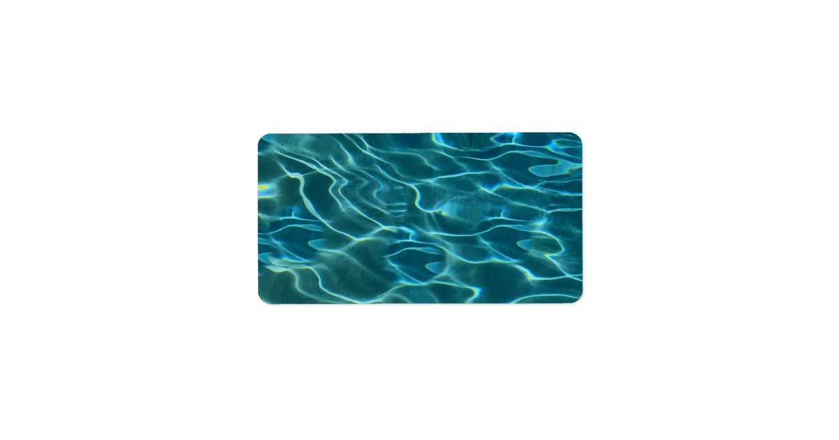 Elegant blue teal water pattern ocean lake waves label | Zazzle