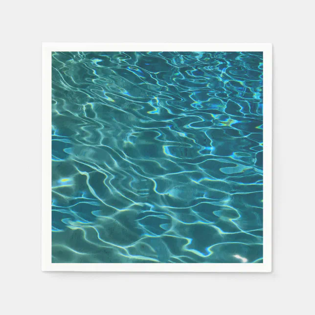 Elegant blue teal water pattern ocean lake waves napkins | Zazzle