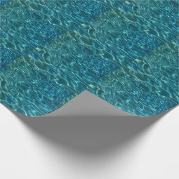 Elegant blue teal water pattern ocean lake waves wrapping paper | Zazzle