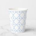 Elegant Blue Tiles Bridal Shower Paper Cups | Zazzle