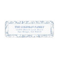 Elegant Blue Toile Floral Return Address Labels | Zazzle