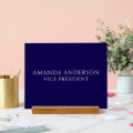 Elegant Blue Vice President Title Name Plate Acrylic Sign | Zazzle