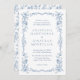 Elegant Blue Victorian QR Code RSVP Wedding Invitation | Zazzle