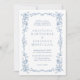 Elegant Blue Victorian QR Code RSVP Wedding Invitation | Zazzle