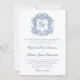 Elegant Blue Vintage Monogram Crest Wedding Invitation | Zazzle