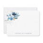 Elegant Blue Watercolor Floral Personal Stationery Note Card | Zazzle