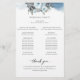 Elegant Blue Watercolor Floral Wedding Program | Zazzle