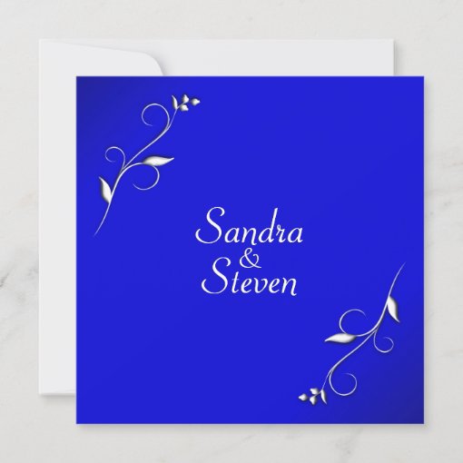 Elegant Blue Wedding Invitation | Zazzle