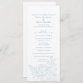 Elegant Blue White Floral Wedding Program | Zazzle