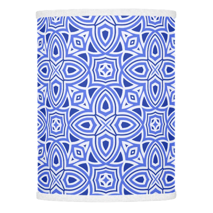 Elegant blue & white modern geometric pattern lamp shade | Zazzle