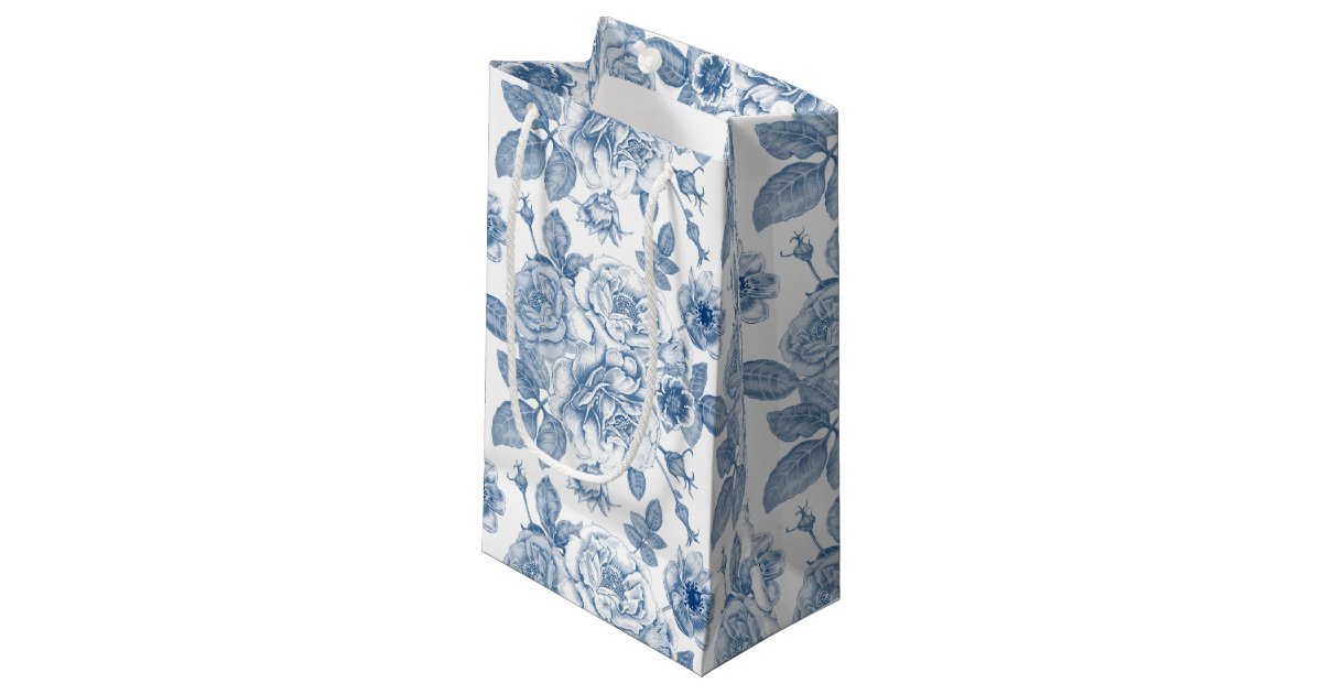 elegant blue white vintage party bag | Zazzle