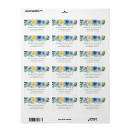 Elegant Blue Yellow Rose Botanical Garden Label | Zazzle