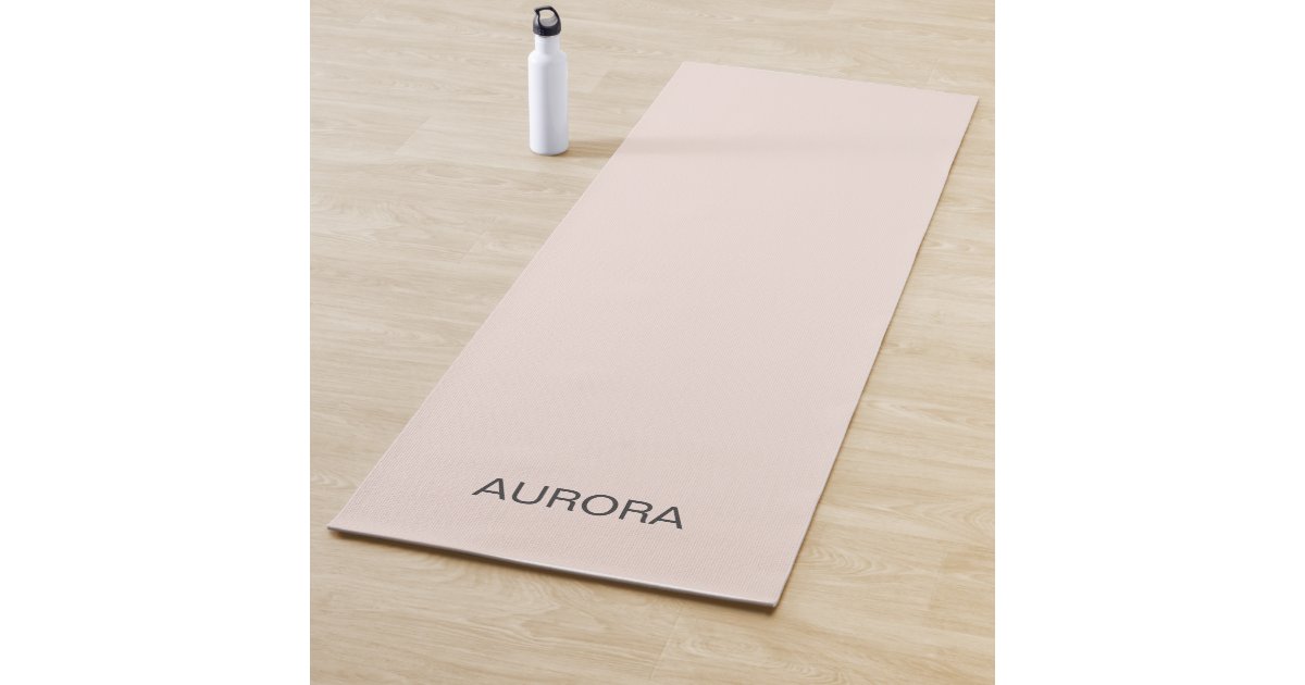 Elegant Blush Beige Personalized Name Yoga Mat | Zazzle