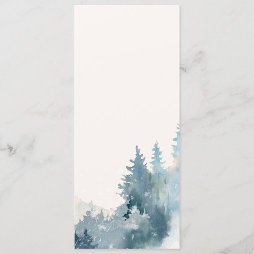 ELEGANT BLUSH DUSKY BLUE MOUNTAINS PINE WEDDING MENU | Zazzle