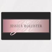 Elegant Blush Faux Rose Gold | Name & Initials Labels | Zazzle