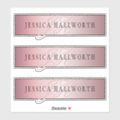 Elegant Blush Faux Rose Gold | Name & Initials Sticker | Zazzle