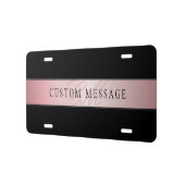 Elegant Blush Faux Rose Gold | Your Message License Plate | Zazzle
