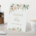 Elegant Blush Floral Coffee Bar Sign | Zazzle