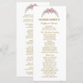 Elegant Blush Floral Gold Frame Wedding Program | Zazzle