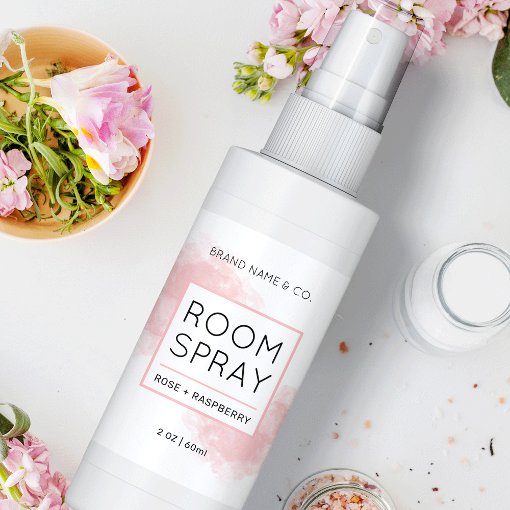 Elegant Blush Pink 2 OZ Room Spray Bottle Label | Zazzle