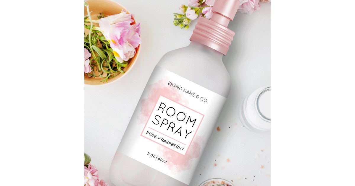 Elegant Blush Pink 2 OZ Room Spray Bottle Label | Zazzle