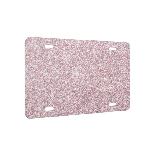 Elegant blush pink abstract trendy girly glitter license plate | Zazzle