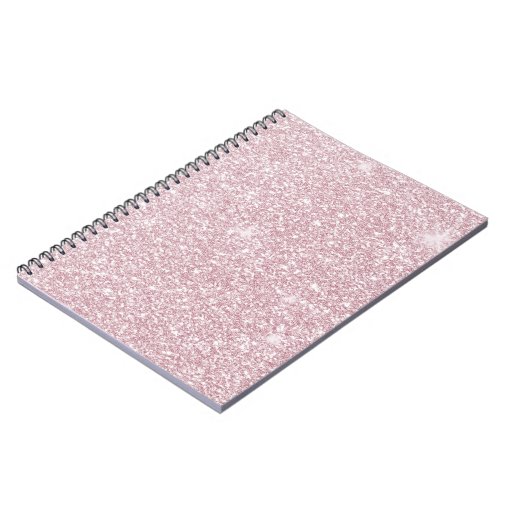 Elegant blush pink abstract trendy girly glitter notebook | Zazzle