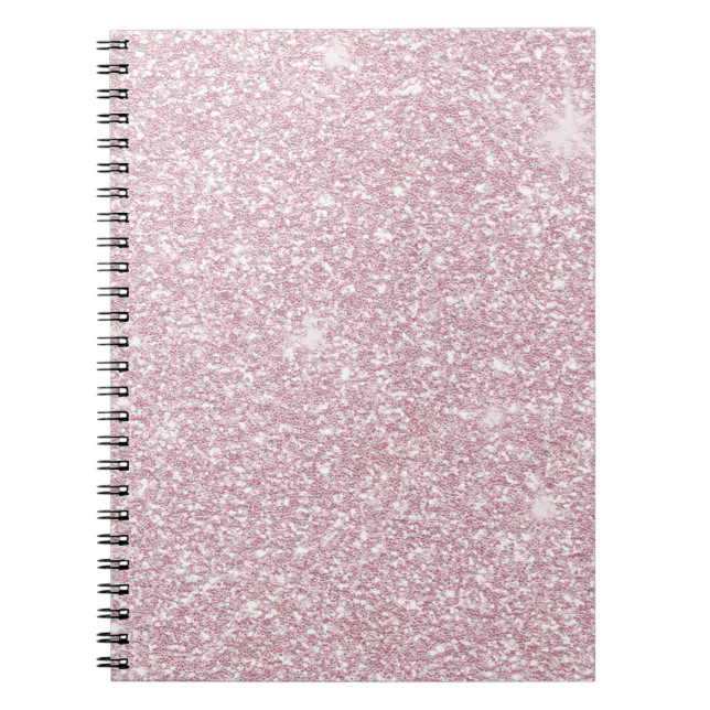 Elegant blush pink abstract trendy girly glitter notebook | Zazzle
