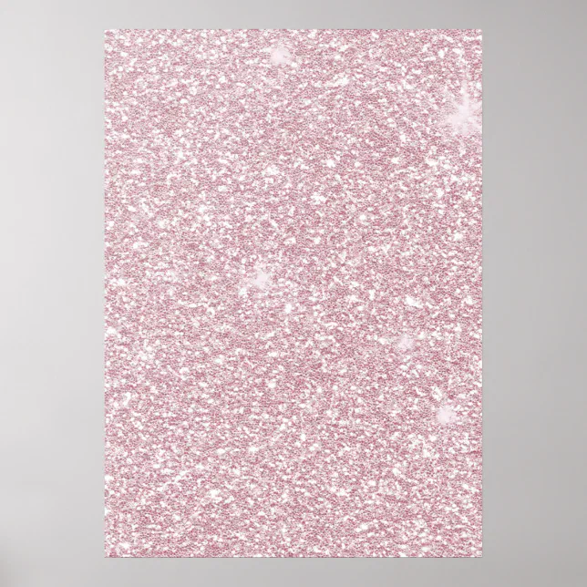 Elegant blush pink abstract trendy girly glitter poster | Zazzle