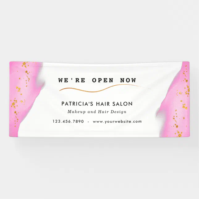 Elegant Blush Pink And Gold Glitter Banner | Zazzle