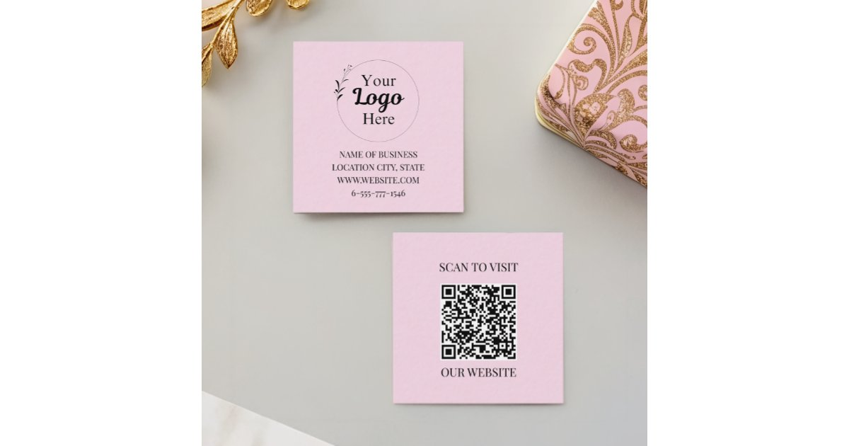 Elegant blush Pink business logo modern Calling Card | Zazzle